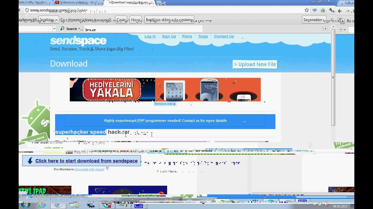 sendspace indirme - YouTube