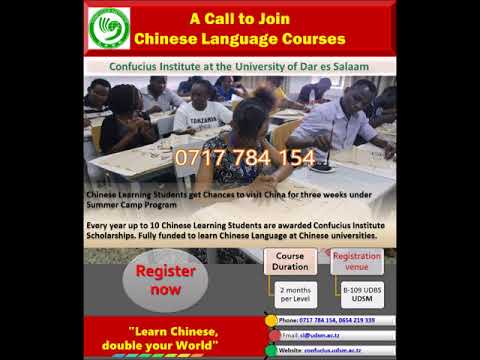 JIFUNZE KICHINA TANZANIA, LEARN CHINESE AT THE CONFUCIUS INSTITUTE UDSM