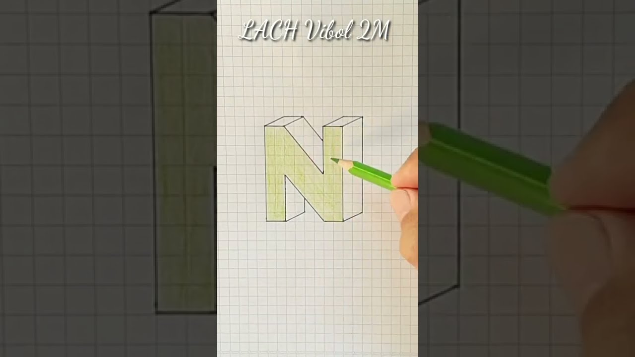 How to draw letters N in 3D | #Short - YouTube