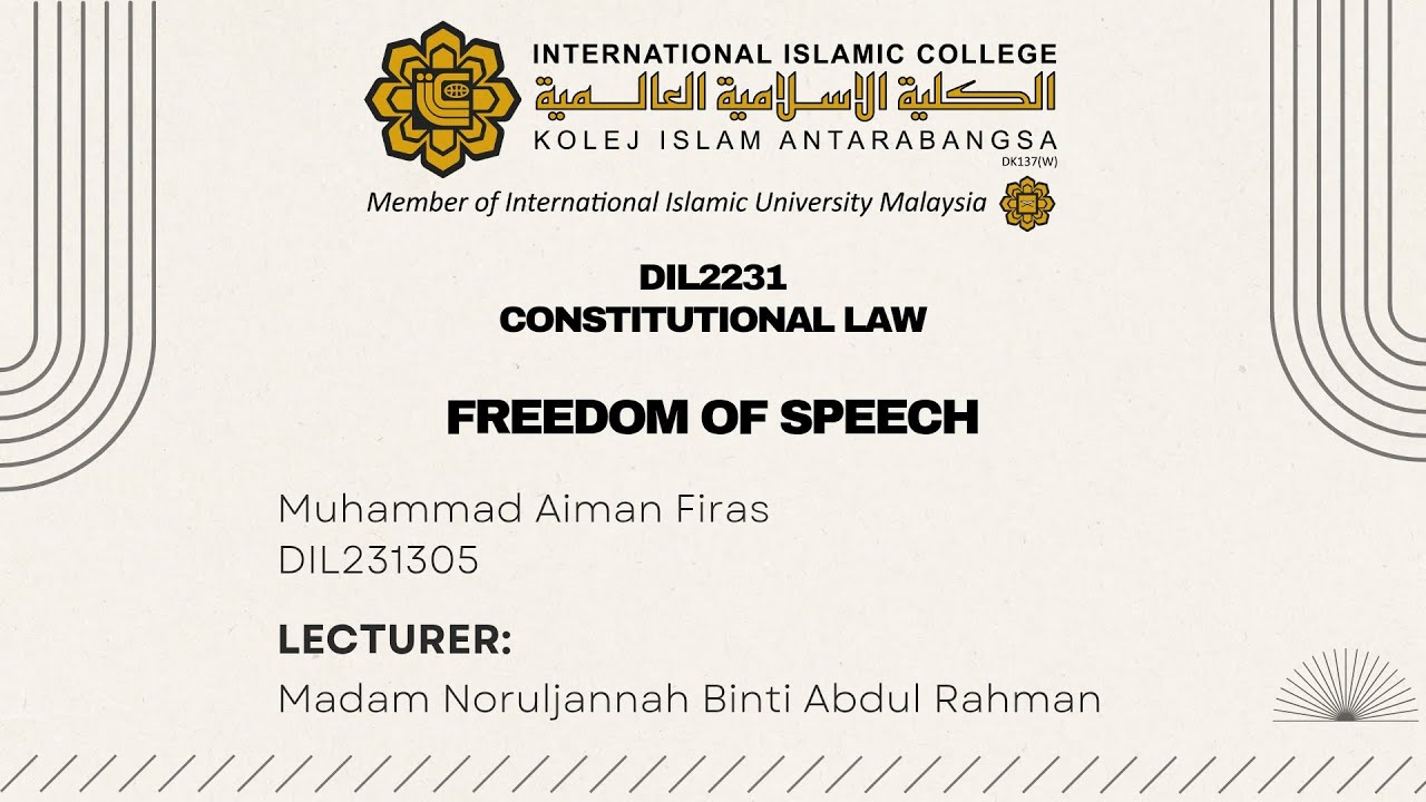 Constitutional Law Freedom Of Speech