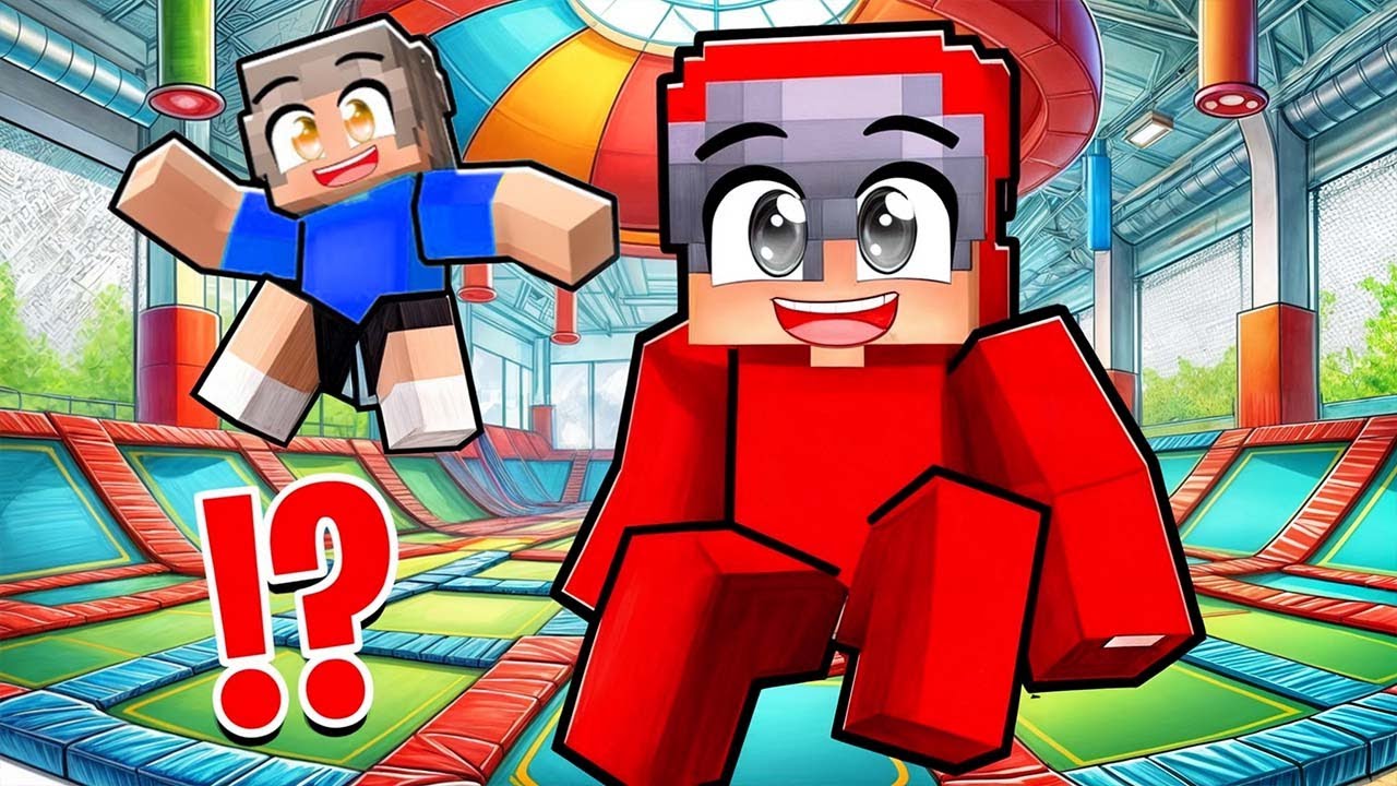 I Built a Trampoline Park in my House in Minecraft! - YouTube