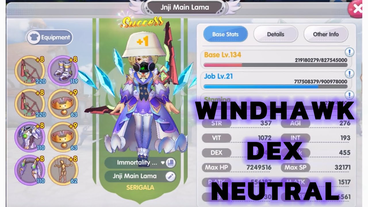 ROX : WINDHAWK DEX NEUTRAL BUILD DPS UPDATE WITH VESPER SET - YouTube