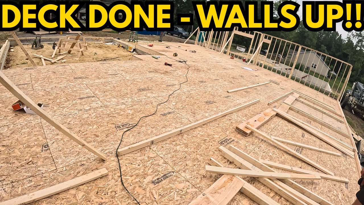 Framing a House | Day 2 | Decking and Walls | Carpentry POV - YouTube