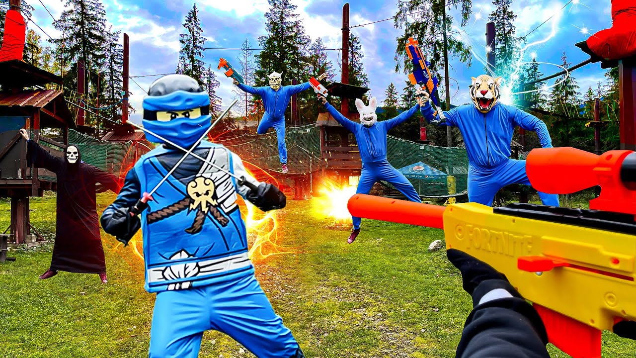 Nerf War / Amusement Park Battle (Nerf First Person Shooter) NERF GUN ...