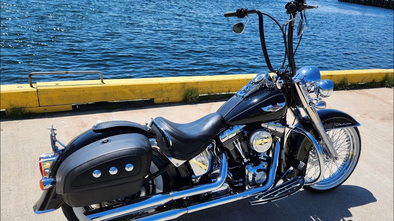 2005 harley davidson softail Deluxe mods part 1 cholo build - YouTube