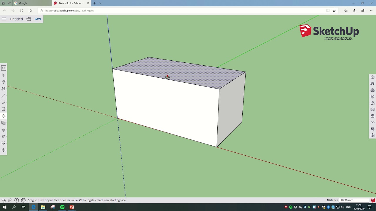 1 Drawing the block and cutting the hole - YouTube