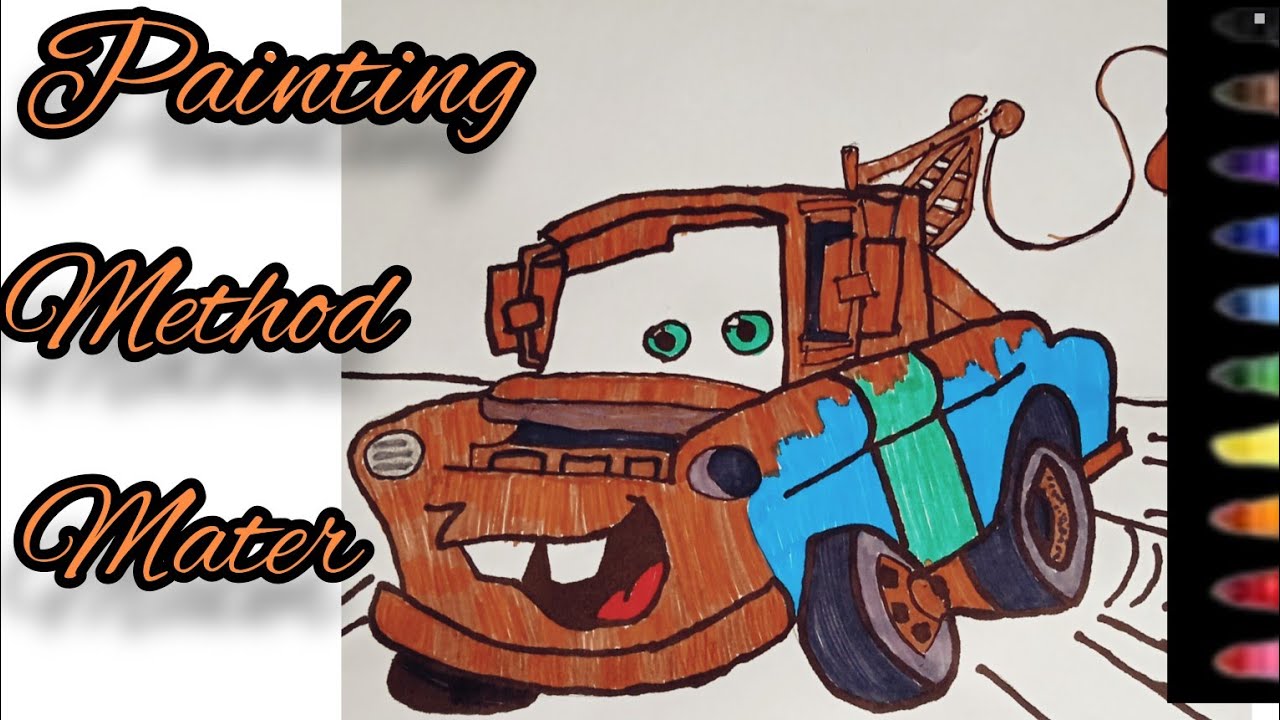 Coloring and drawing snow white painting 🖌️ how to paint mater(cars ...