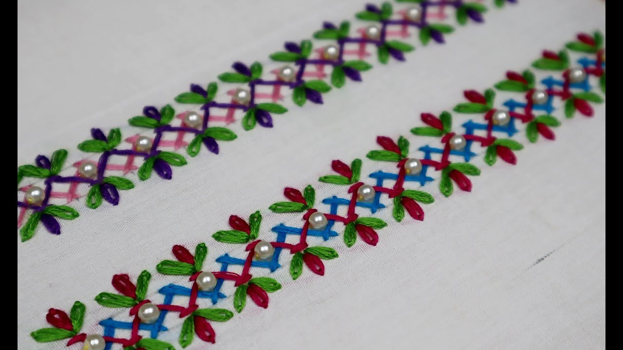 Hand Embroidery Border Design | Decorative Stitches | Border Design For ...
