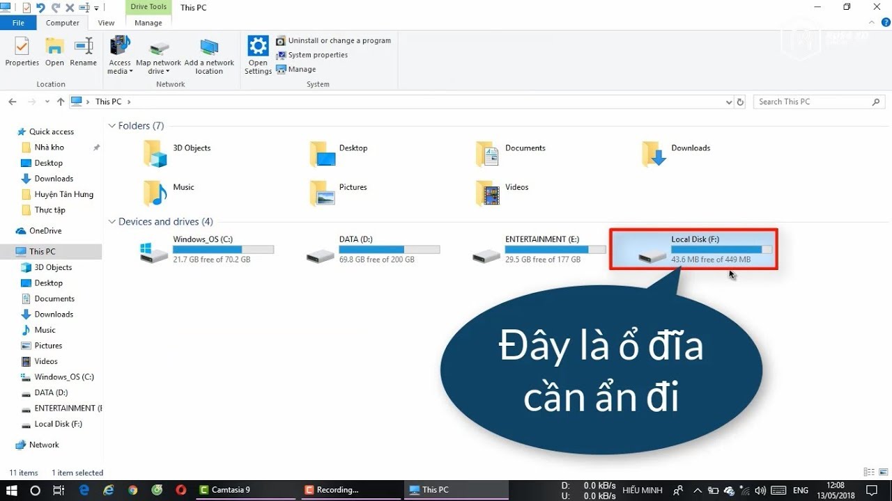 [Windows 10 1803] Hướng dẫn ẩn ổ đĩa boot Local Disk - YouTube
