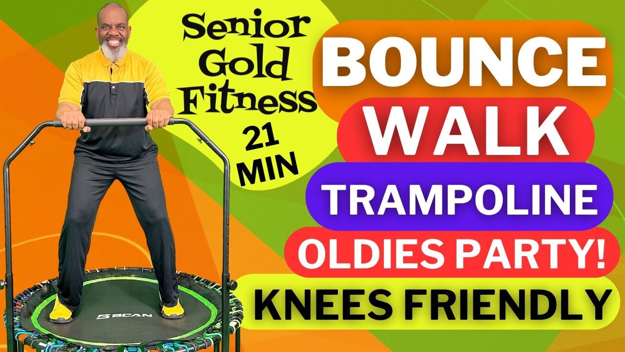 Fun Seniors Bounce Walk Oldies Trampoline Workout | Knees Friendly ...