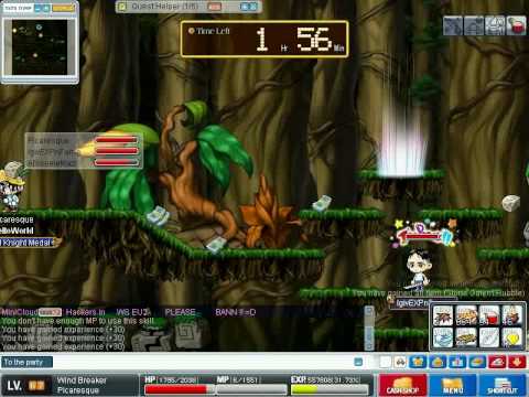 MapleStory Gameplay - Level 67 Wind Breaker - Golem mini-dungeon - YouTube