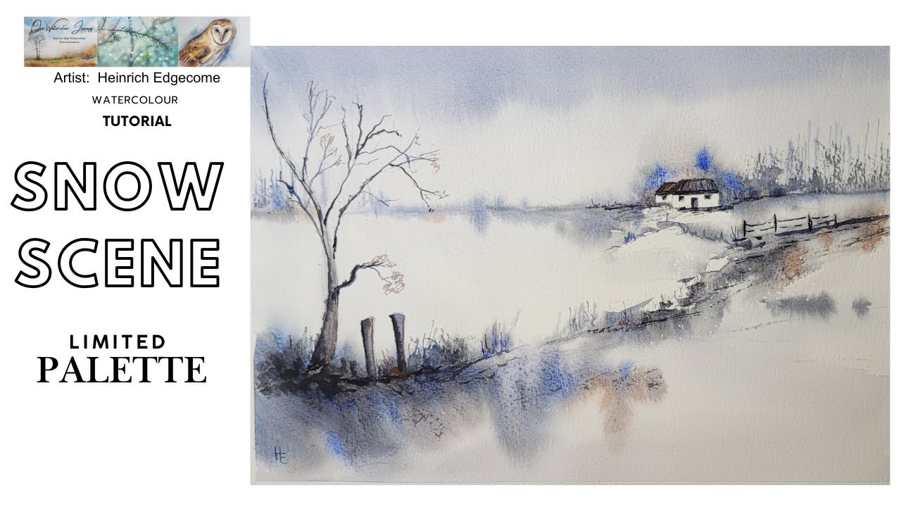 How to paint this gentle winter scene in watercolor | limited palette ...