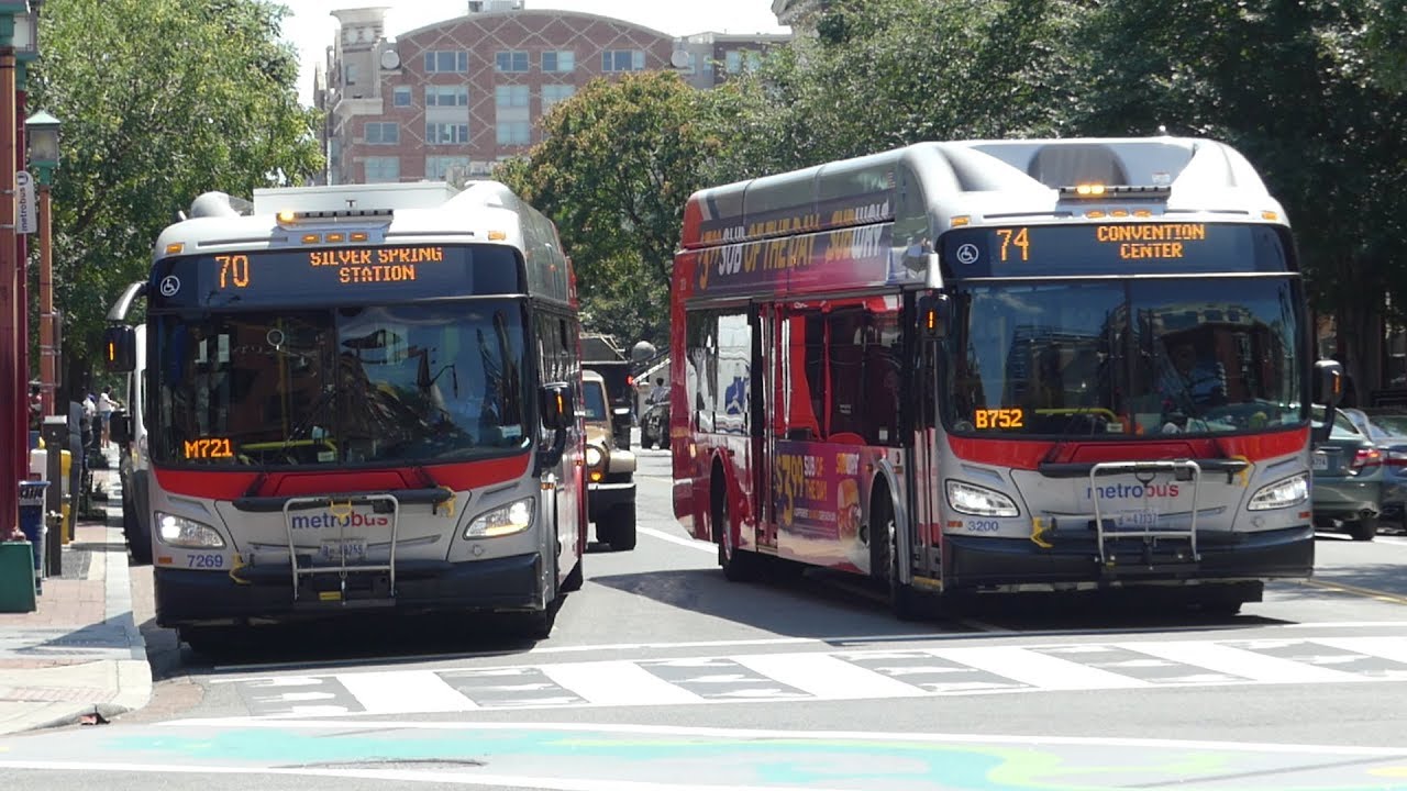 WMATA Metro Bus: 2013/19 New Flyer XN40 XDE40 Routes 70 & 74 Buses ...