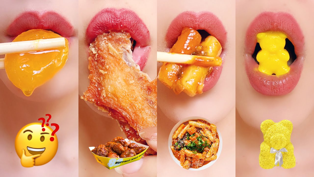 ASMR 10 Minutes of Eating Sounds for Sleep 🍟🍕🍗/ Oddly Satisfying ...