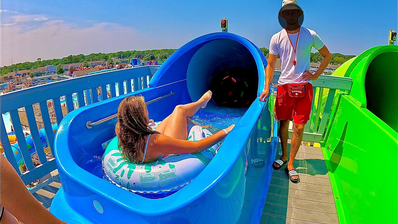 Pipeline Plunge Water Slide at Wicked Waves Cape Cod Waterpark, USA ...