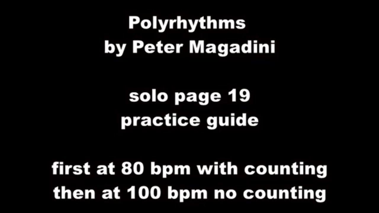 Polyrhythms book by Peter Magadini p 19 | practice - YouTube