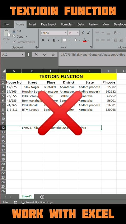 Don't Group data like this Instead of use textjoin function#shorts#short #excel #textjoin # ...