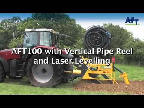 AFT 100 tractor mounted trencher with vertical pipe reel http://www ...