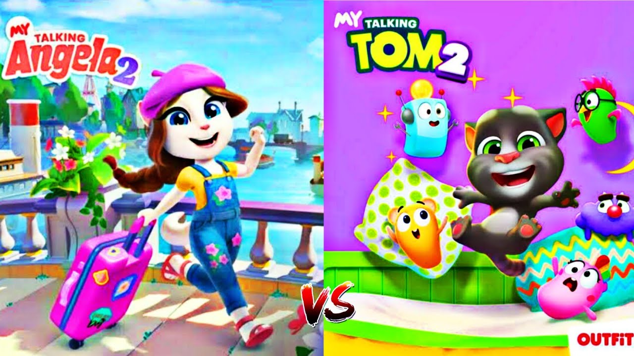 My Talking Angela 2 🆚 My Talking Tom 2 🍎🍋🥭🍈🎉 Best Gameplay Completion ...