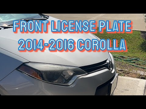 DIY Front License Plate Toyota Corolla 2014-2016. EASY 1 MIN! - YouTube
