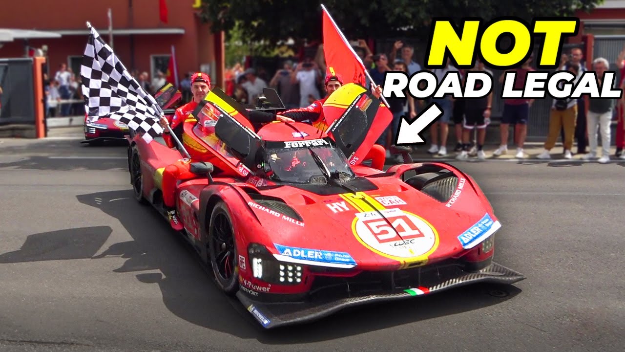 Ferrari 499P LM HYPERCAR on the road! - Full Parade in Maranello - YouTube