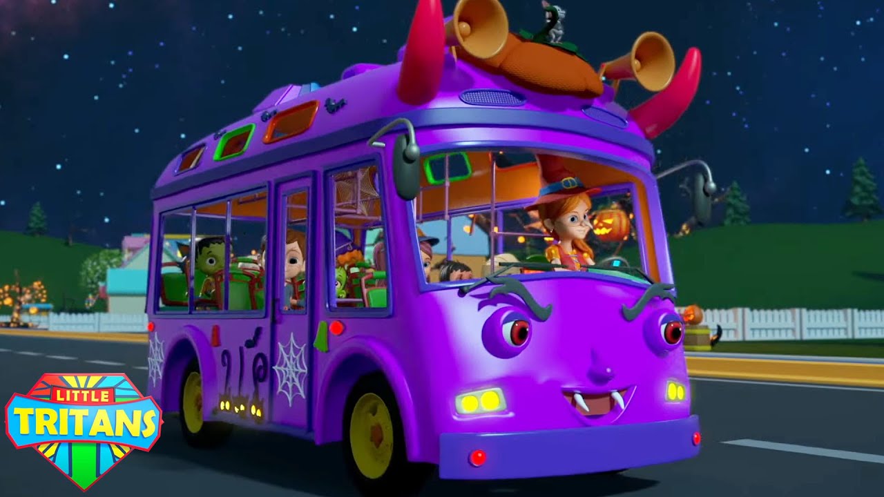 Halloween Wheels On The Bus + More Spooky Songs And Scary Cartoon ...