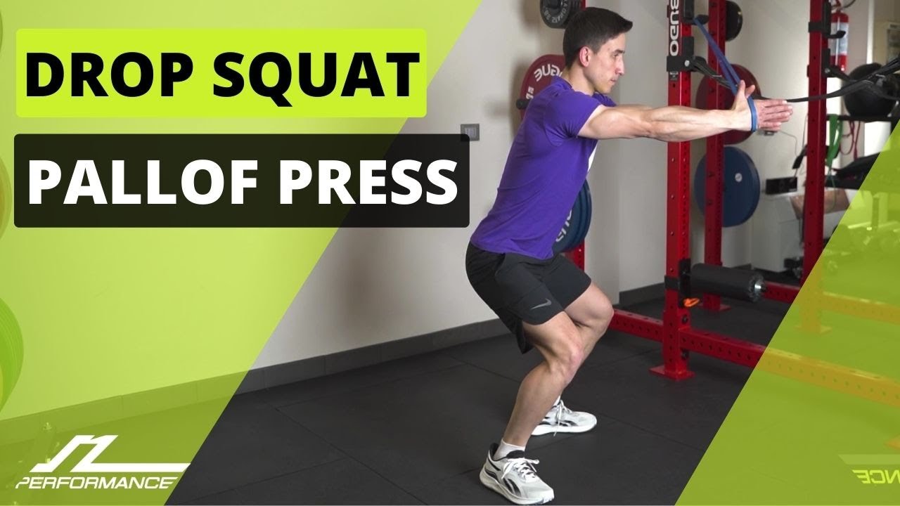 Drop Squat Pallof Press - YouTube
