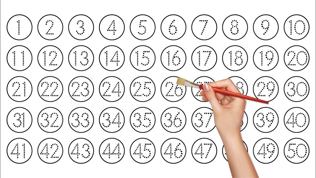 How to Draw Numbers 1 to 50 Easy Step by Step for Kids - YouTube