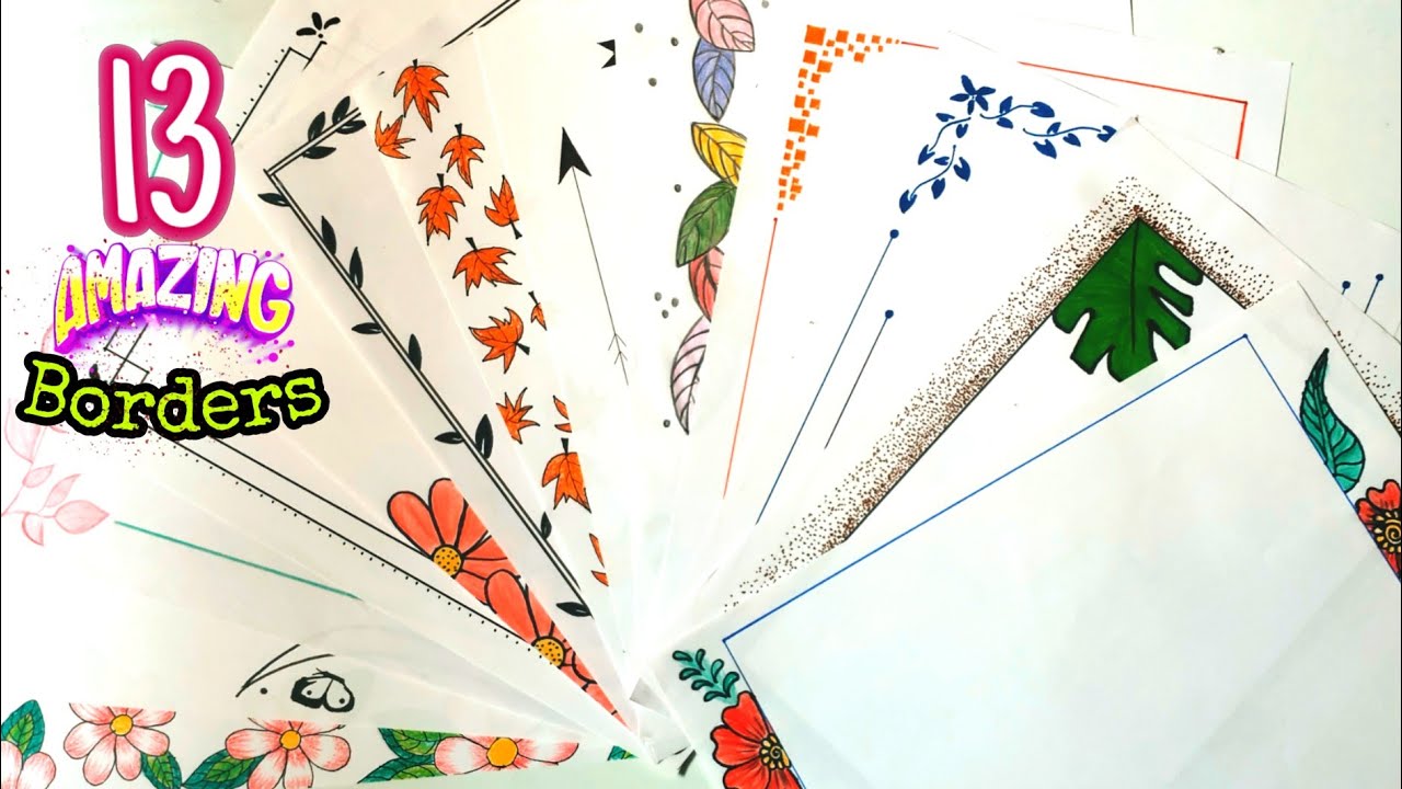13 in 1 Beautiful Broder Designs For Projects Handmade|Simple Border ...