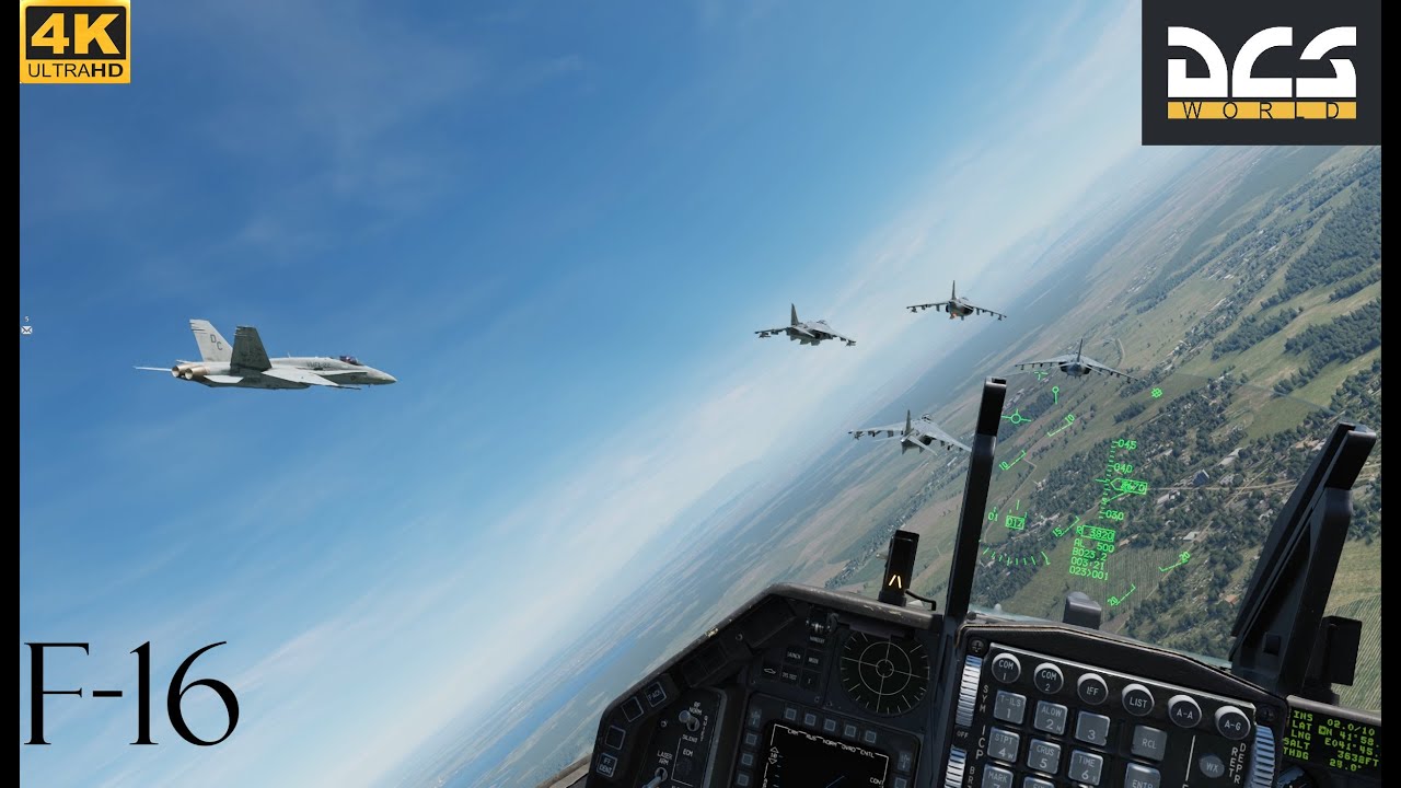 4K | F-16 Formation Flight with Harrier's! #dcsworld - YouTube