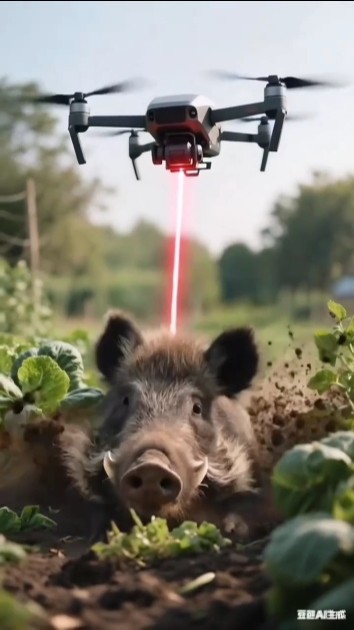 big drone attack for pig 🐖#pig#drone #animals #viral #funny #shorts ...