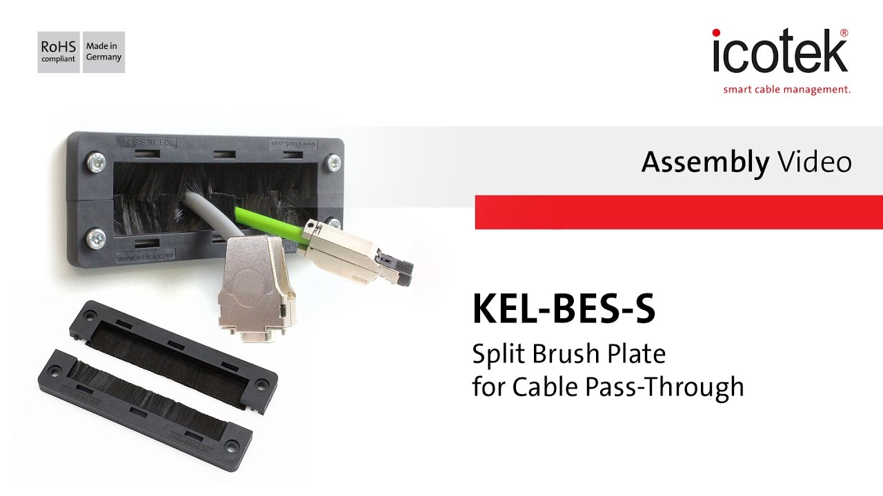 Split Brush Plate for Cable Pass-Through KEL-BES-S | Assembly | icotek North America - YouTube