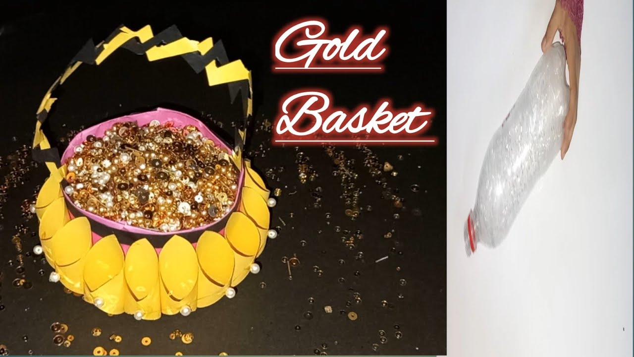 how to make gold Baskit/easy gold Baskit/ArtDesigning/diy paper craft ...