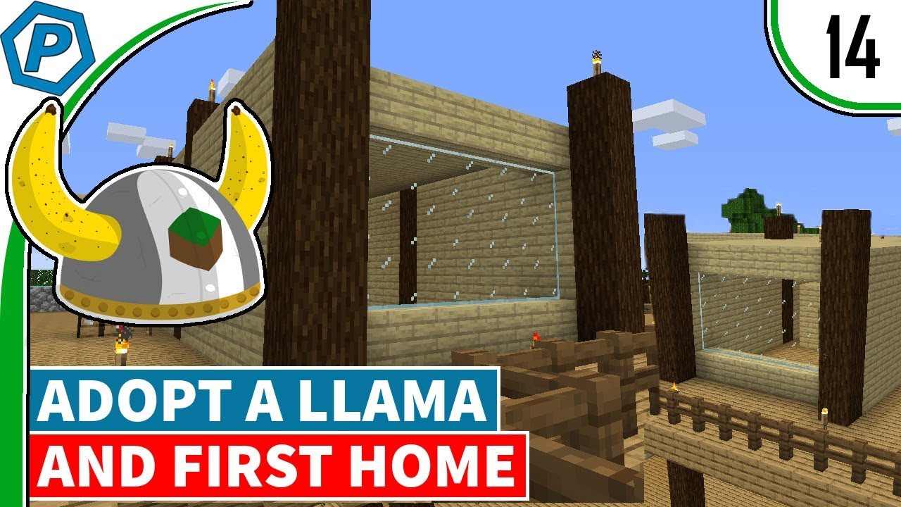 Minecraft | Llama Adoption & Starting Villager home | Banana Viking ...