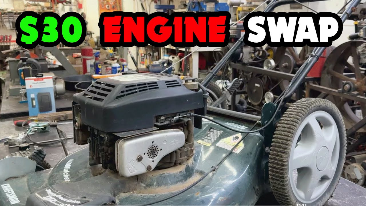 $30 Engine Swap on Craftsman 22" Cut Push Mower - YouTube
