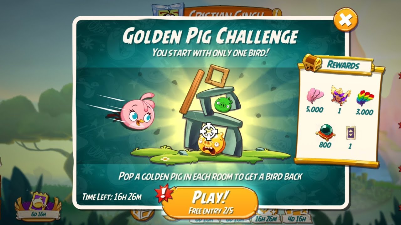 Angry Birds 2 - Golden Pig Challenge (Stella) - YouTube