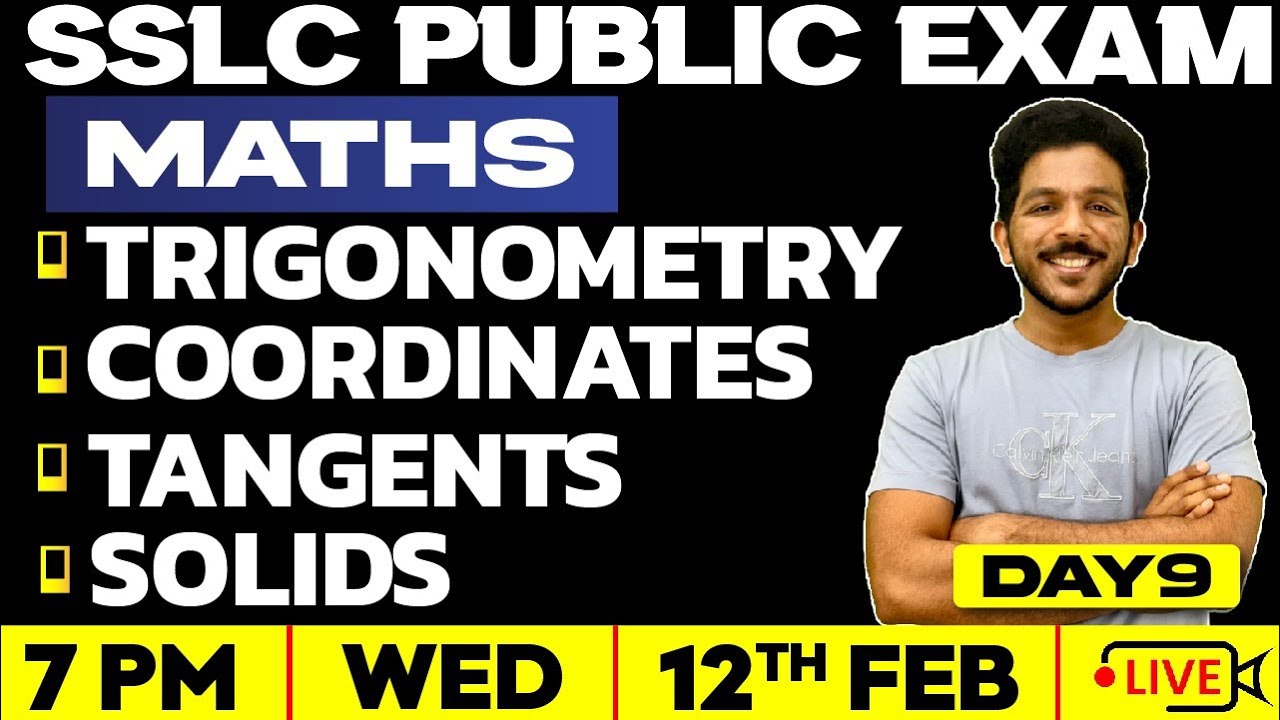 SSLC Maths | Trigonometry | Coordinates Tangents | Solids | Full ...