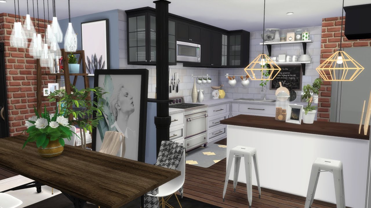 The Sims 4 | Apartment Build | Modern Bohemian Family Apartment + CC ...