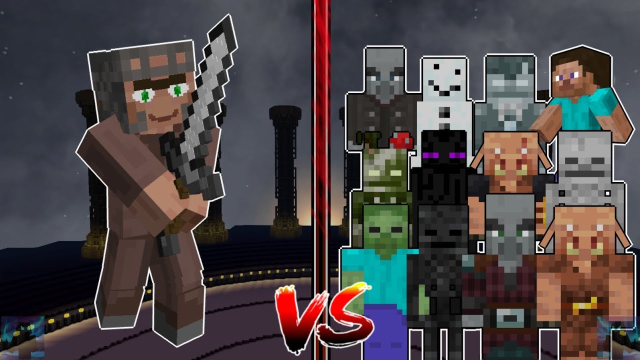 ALL MINECRAFT MOBS vs VILLAGER KNIGHT - Minecraft Mob Battle - YouTube