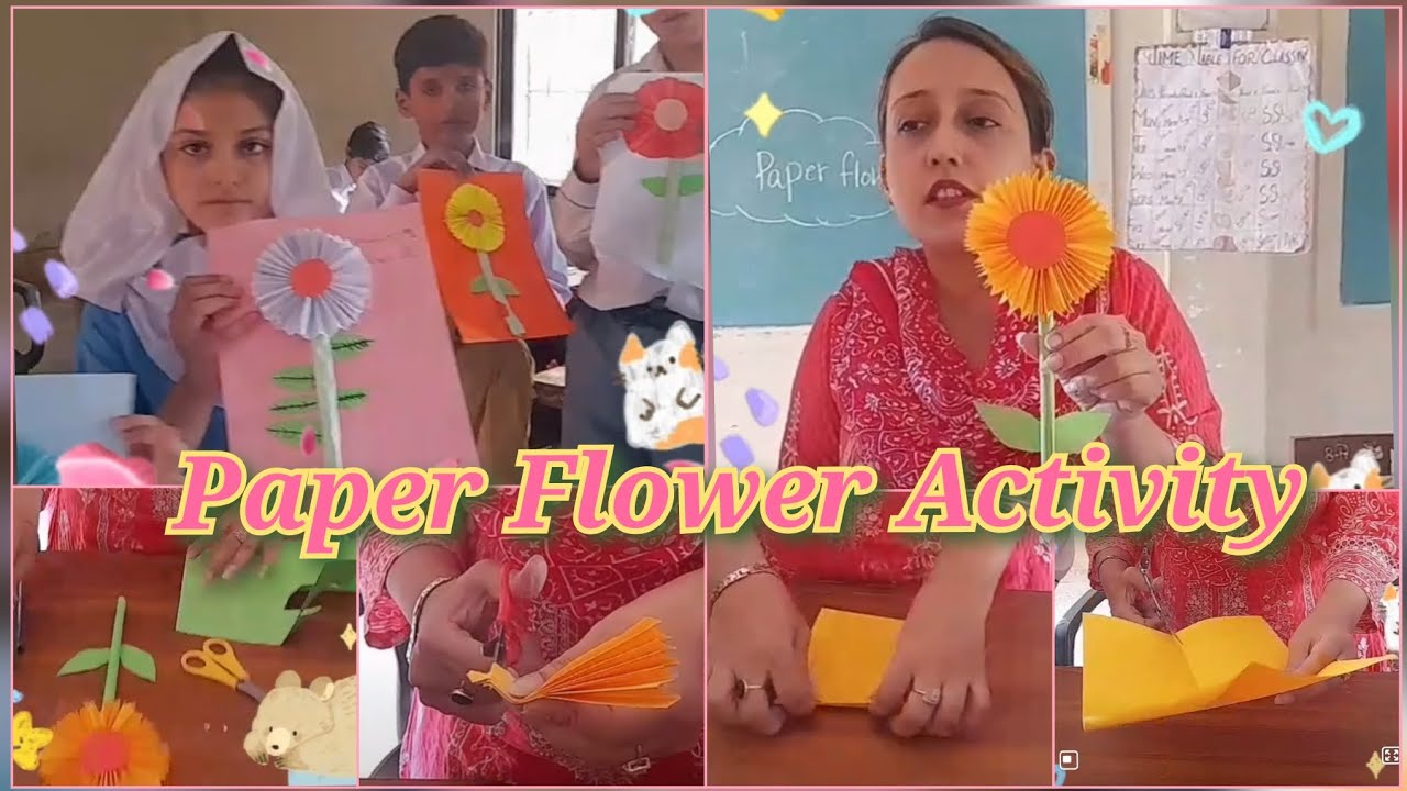 Paper Flower Activity in grade 4|art💝|ambershomailavlogs - YouTube