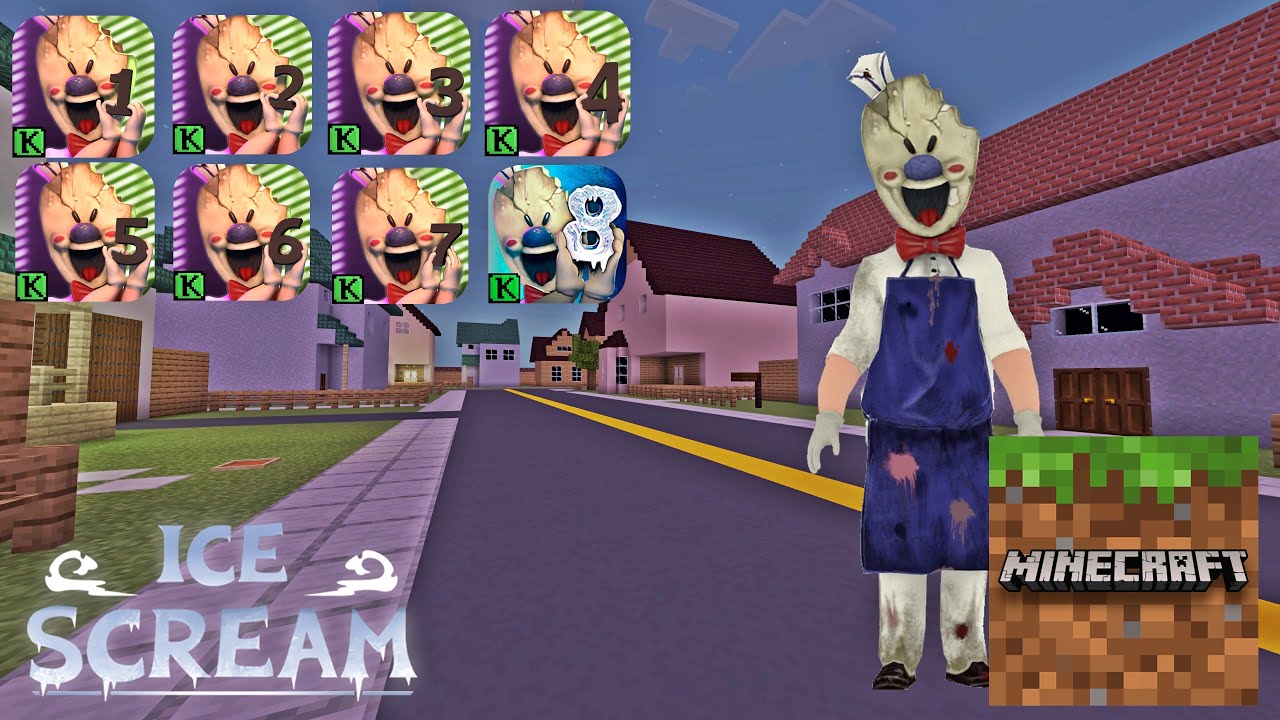 ICE SCREAM 1 2 3 4 5 6 7 8 HORROR GAMES IN MINECRAFT! - YouTube