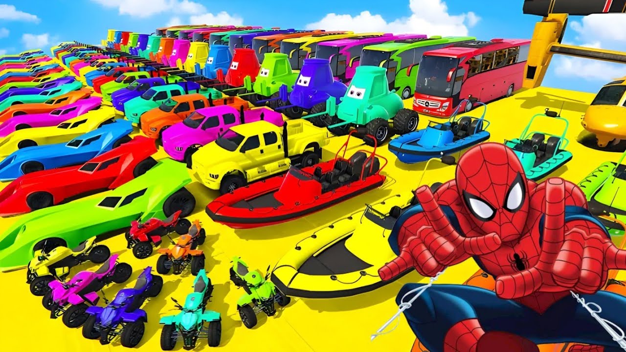 Spider-Man GTA V Mods 🕷️ Epic Stunt Challenge: Supercar, Bike, Plane ...