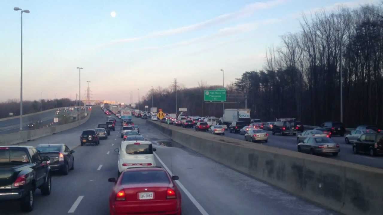 Rush hour 495 Washington DC - YouTube
