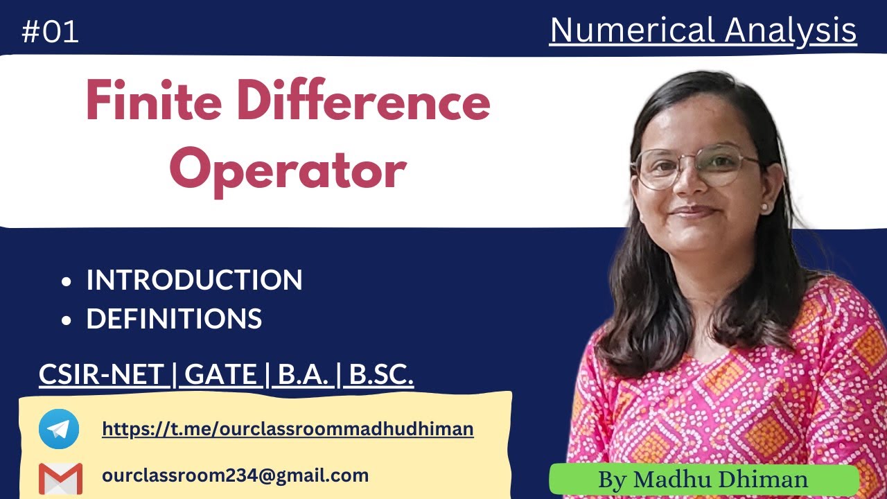 #01 || Introduction and Definitions || Finite Difference Operators || Numerical Analysis - YouTube