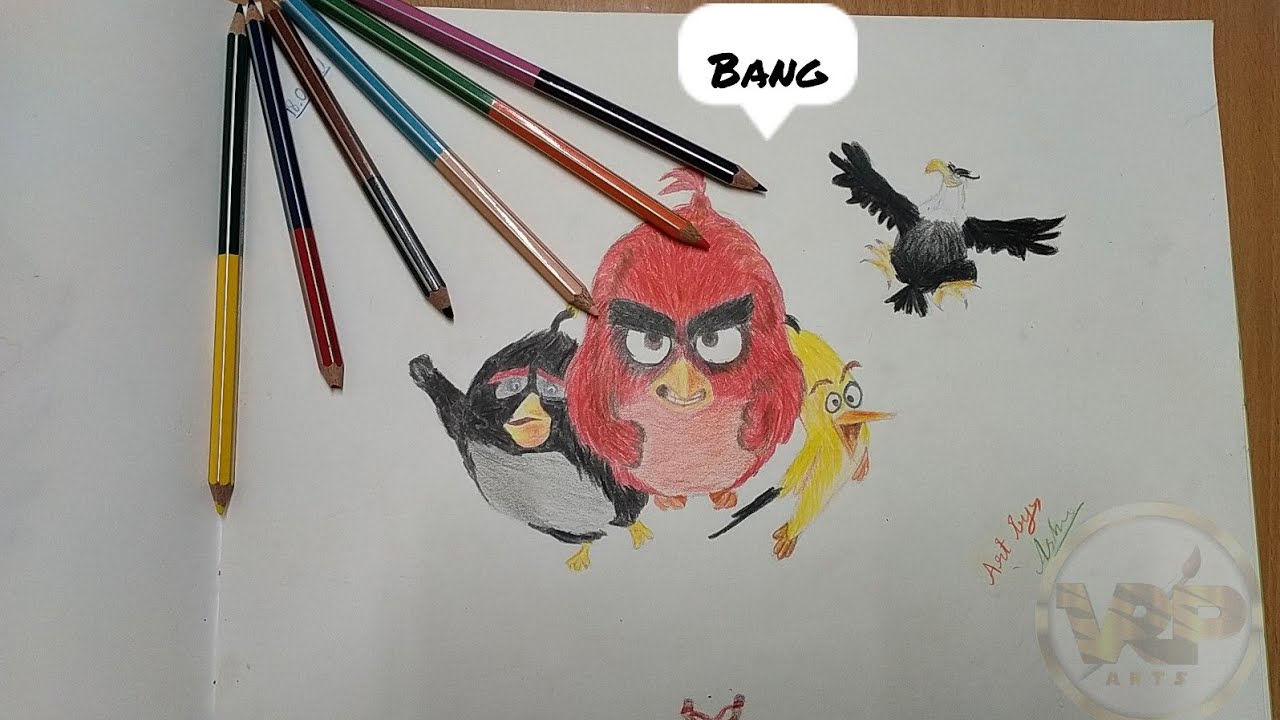 angry birds drawing / how to draw angry birds / drawing of angry birds ...