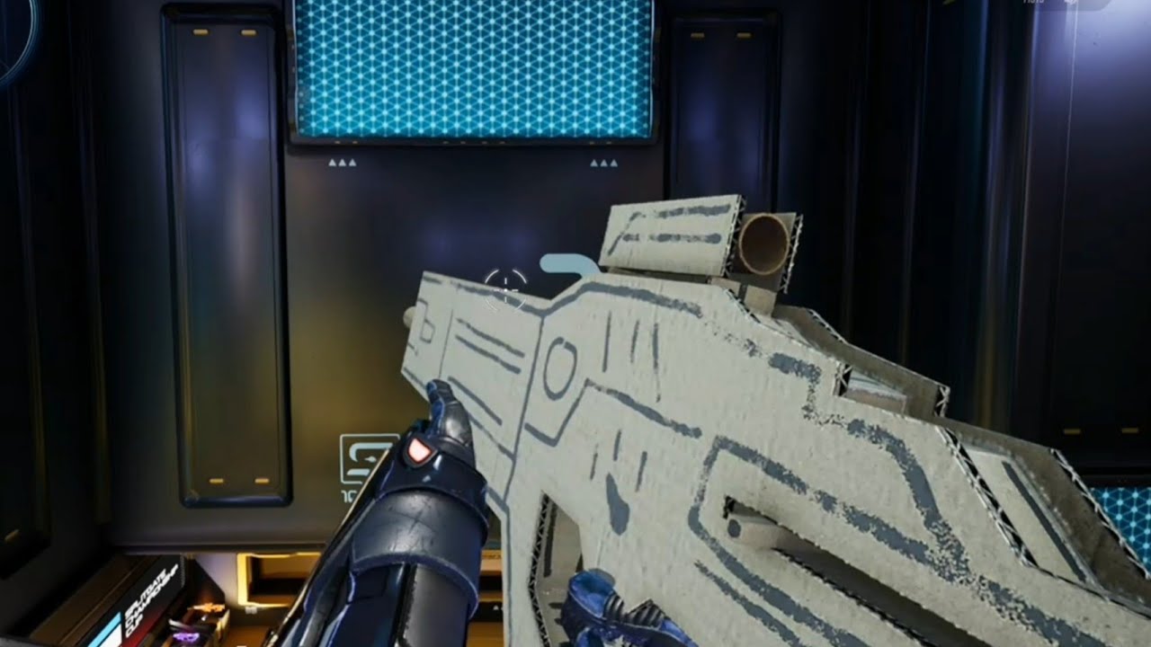 splitgate cardboard assault rifle skin showcase - YouTube