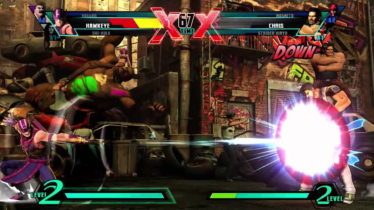 Ultimate Marvel vs Capcom 3 Gameplay feat. Hawkeye & Strider Hiryu ...