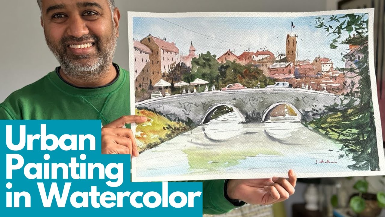 Mastering Urban Watercolour Painting: Watch the Full Process - YouTube