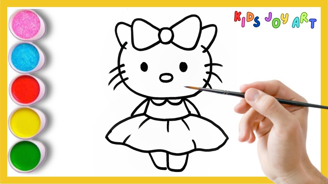 How To Draw cute kitty Drawing, Painting & Coloring For Kids and ...