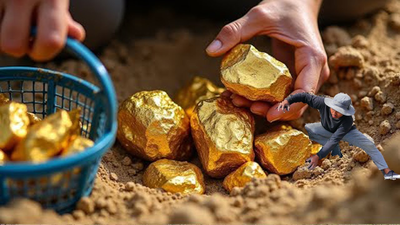 I found a wonderful treasure of gold and crystal gems under a golden ...